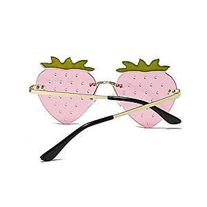 YAMEIZE Unique Strawberry Sunglasses Funky Cute - Women Men Festival Party Rave Halloween Christmas Colorful Eye Glasses