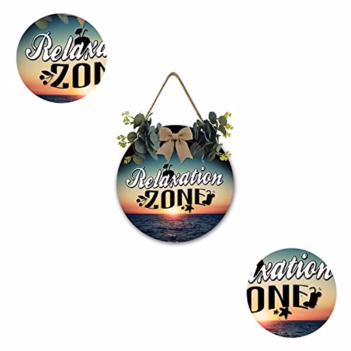 JINGBOW Hot Tub Wood Sign,Relaxation Zone,Rustic Round Sign For Front Door,Farmhouse,Garden,Yard,Porch,Home Indoor Outdoor Signs,Man Cave,Bathroom,Restroom Wall Decor