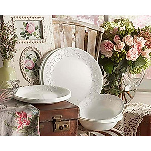 Corelle Embossed Bella Faenza 16-Pc Dinnerware Set, White