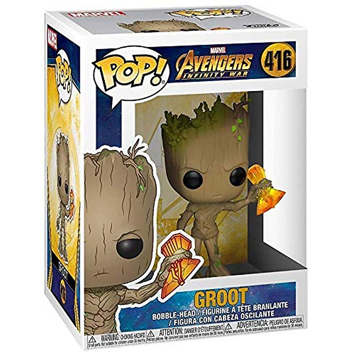 POP Marvel: Avengers Infinity War - Groot with Stormbreaker Funko Pop! Vinyl Figure (Bundled with Compatible Pop Box Protector Case) Multicolored 3.75 inches