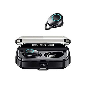 UScarmen Wireless Earbuds Bluetooth Headphones HiFi Sound Quality and Charging Case Digital Intelligence LED Display Earphones Built-in Mic Headset Deep Bass for Sport (Black)