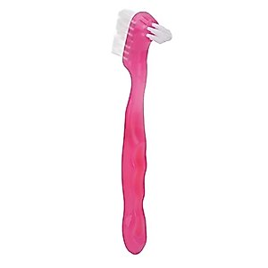Denture Brush, Ergonomic Portable Soft Hair False Teeth Brush Double Sided Professional for Home Travel