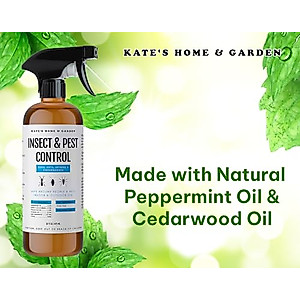 Insect & Pest Control Spray for Home and Kitchen with Peppermint Oil & Cedarwood Oil (16oz) - Kate's Home & Garden. Repels Ants, Spiders, Flies, Insects Indoor & Outdoor. Non-Toxic. Made in USA.