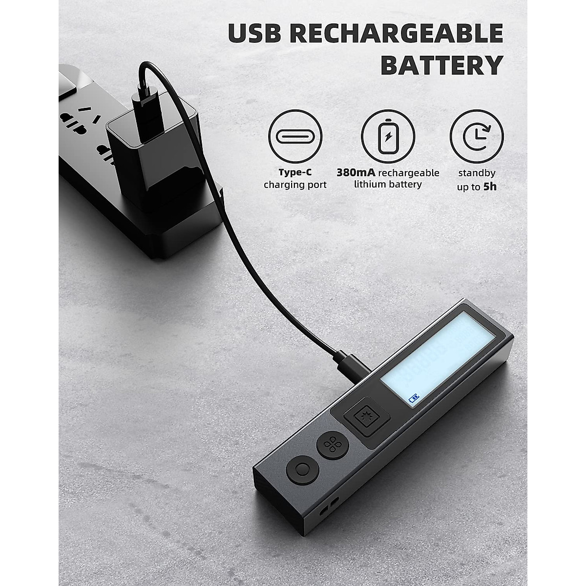 MiLESEEY Laser Measure,Mini Portable Laser Measurement Tool with Alloy Housing Design,Rechargeable,Backlit Display,M/in/Ft Unit Switching,Pythagorean Mode, Measure Distance, Area and Volume (98 Feet)