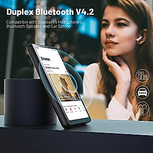 Luoran MP3 Player with Bluetooth,Pre-Installed Spotify,Audible,Amazon Music and Supports APK Downloaded, Browser (Removable) MTK8 core, Android 8.1,4.0 "IPS up to 1TB