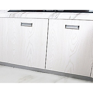 REDODECO Adhesive Wood Grain Paper Peel and Stick Furniture Stickers Wallpaper Cabinets Wardrobe Shelf Liners,15.8inch by 98inch (White)