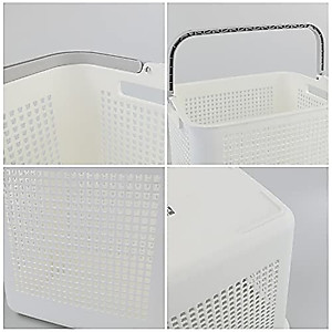 Bringer 35 L Plastic Laundry Baskets with Handle, 4-Pack Dirty Laundry Hamper, White