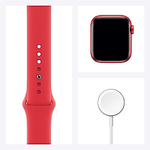 Apple Watch Series 6 (GPS, 40mm) - Red Aluminum Case with Red Sport Band (Renewed)