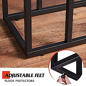 WLIVE Side Table, C Shaped End Table for Couch, Sofa and Bed, Large Desktop C Table for Living Room, Bedroom, Gray and Black
