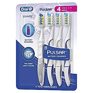 Oral-B Pulsar Vibrating Bristles Toothbrush, Medium, 4 Pack (Colors May Vary)