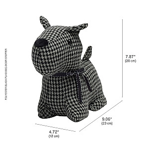 Elements 4.72x9.06x7.87 Inch Gray and Black Dog Weighted Fabric Door Stopper