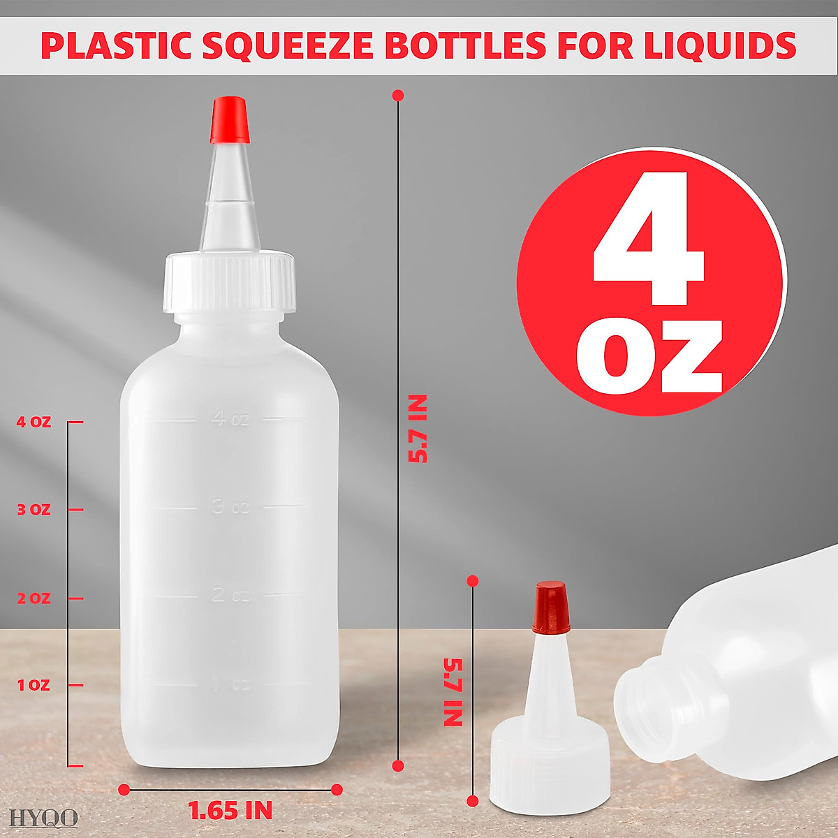 6Pcs Plastic Condiment Squeeze Bottles - 120ml Empty Bottles for Liquid Plastic Bottles with Caps Squeeze Bottles 4 Oz Ketchup Bottle - Paint Squeeze Bottles Empty Squeeze Bottle Plastic Sauce Bottle