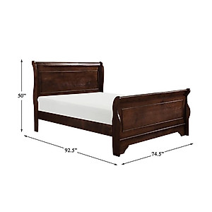 Homelegance Abbeville Cal King Sleigh Bedframe, Cherry