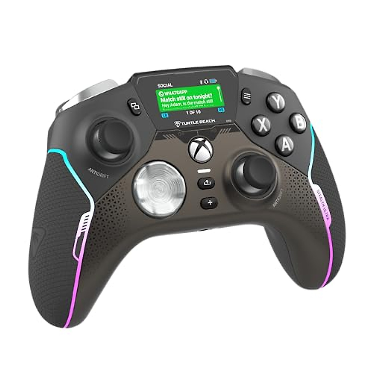 Turtle Beach Stealth Ultra High-Performance Wireless Gaming Controller Licensed for Xbox Series X|S, Xbox One, Windows PC & Android – LED Dashboard, Charge Dock, RGB Lighting, 30-Hr Battery, Bluetooth, Black