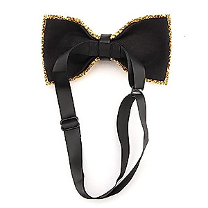ACCFOD Gold Rhinestone Bow Ties for Men Pre Tied Sequin Diamond Bowties with Adjustable Length - Party Banquet Wedding Bow Tie