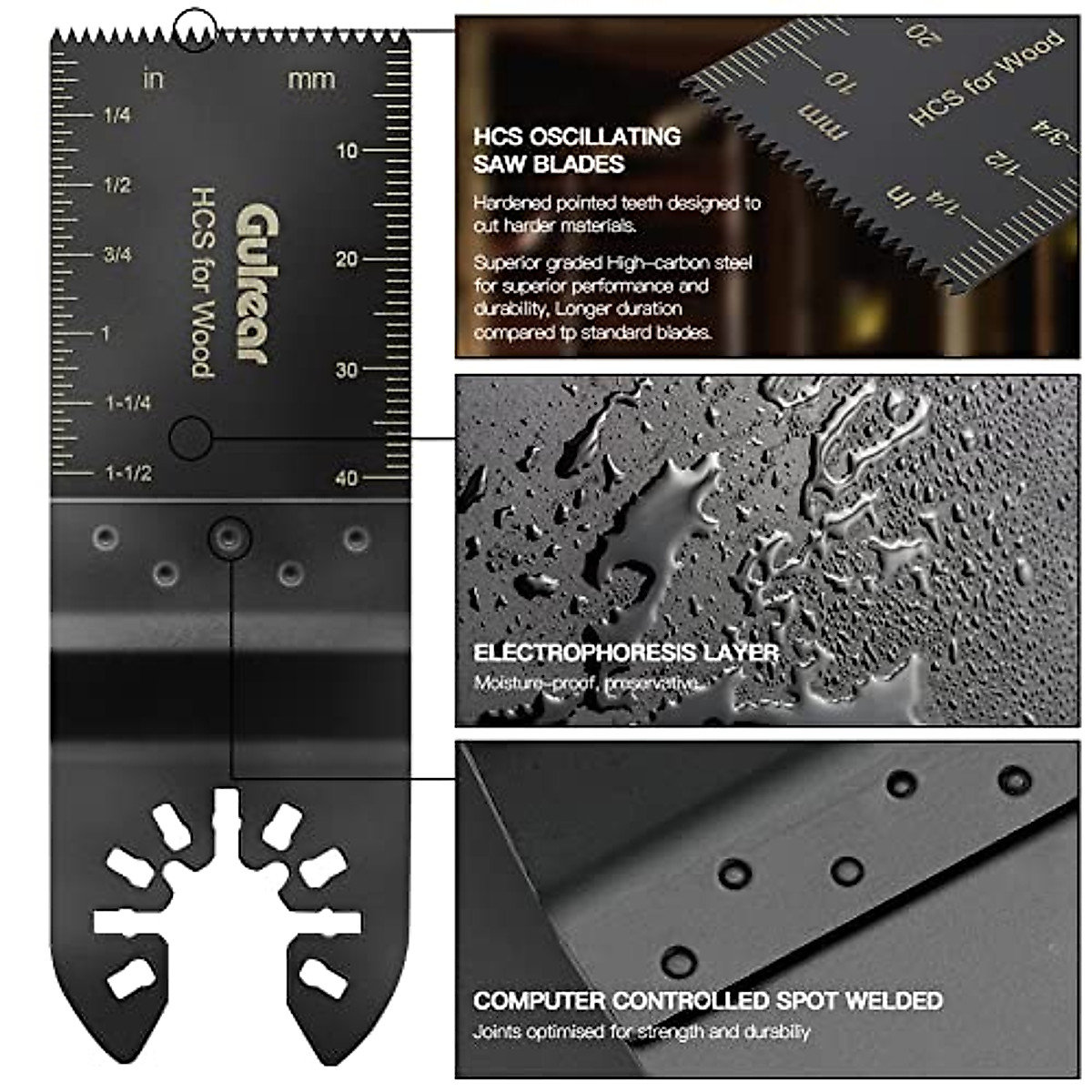 15PCS Universal Oscillating Tool Oscillating Saw Blades, Oscillating Multitool Quick Release Saw Blades for Wood Metal Plastics, Fit Fein Multimaster Porter Cable Bosch Ryobi Dewalt Milwaukee Rockwell