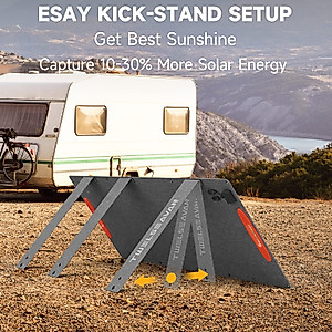 TWELSEAVAN 160W Portable Solar Panel for Jackery/EF/Bluetti/Anker/Goal Zero Power Station, IP68 Waterproof 23.5% Efficiency ETFE Foldable Solar Charger with Adjustable Kickstand for Camping Outdoor