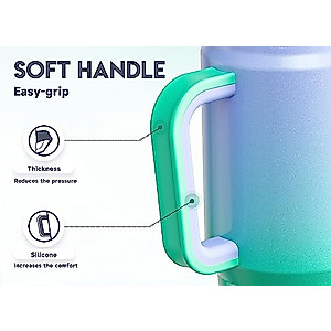 Meoky 32 oz Tumbler with Handle, Insulated Tumbler with Lid and Straw, Stainless Steel Travel Mug, Keeps Cold for 24 Hours, 100% Leak Proof, Fits in Car Cup Holder (Fairyland)