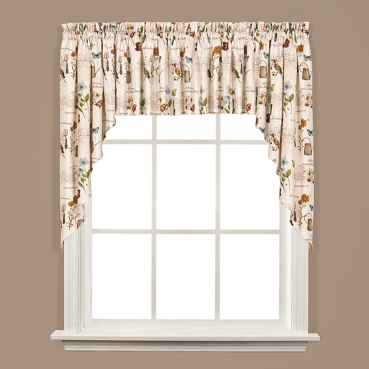 SKL Home by Saturday Knight Ltd. Le Jardin Tier Curtain Pair, 57 inches x 36 inches, Multicolored