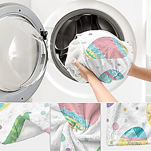 Soft Luxury Easter Blanket Colorful Eggs Flower Warm Throw Blanket for Couch,Lightweight Plush Fuzzy Cozy Easter Blanket Throw,Seasonal Spring Holiday Blankets for Couch Bed Living Room 50"x40"