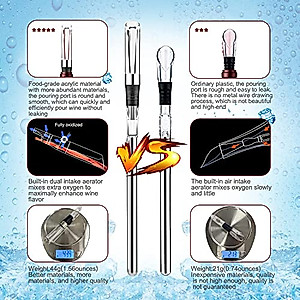 Wine Chiller Wine Aerator, 3-in-1 Stainless Steel Iceless Wine Bottle Cooler Stick, Aerating Pourer and Decanter Spout - Perfect Wine Accessories Gifts
