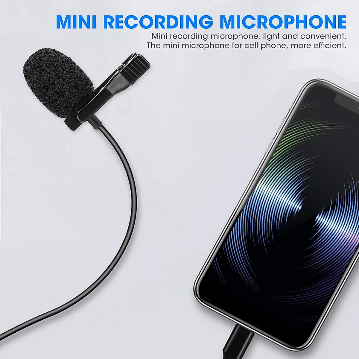 143 Tie-Clip Pocket Microphones, Mobile Hands Clip-on Mic, Mini Recording Lapel Microphone with 3.5mm Plug, Karaoke Mobile Phone Microphone,for Gatherings, Meeting,