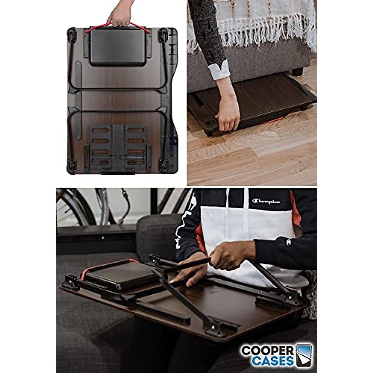 Cooper Mega Table Plus - Premium XXL Extra Large Lap Desk w/Book Stand | Multifunctional Folding Laptop Stand for Bed, Laptop Desk for Bed, Laptop Bed Stand, Laptop Bed Tray, Floor Desk (Black Onyx)