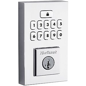 Kwikset 9260CNT-26S Contemporary SmartCode Keypad Electronic Deadbolt SmartKey Bright Chrome Finish