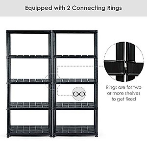 Giantex 2 Pieces 5-Tier Ventilated Shelving Storage Rack, Free Standing Multi-Use Shelf Unit, No Tools Required, 28“L X 15”W X 67“H