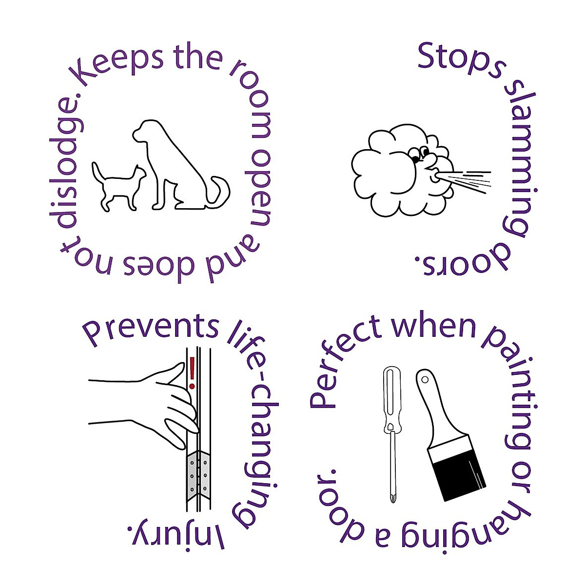 Jamm Jumbo Door Stopper | Door Stop Wedge Holds Doors Open in Both Directions | Premium Non Rubber Non Slip Hardware | Dusky Blue - 1 Pack