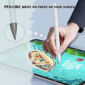 Realistic Pen Like Fine Point Pencil Tips Compatible with Apple Pencil 2nd 1st Generation,2 Pack Fine Tips Paperfeel Ipad Pro Pen 1st 2 Gen Replacement Nibs fits for Artists,Note-Takers ,White