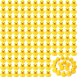 Vinsot 100 Pcs Bath Ducky Mini Rubber Ducks Yellow Rubber Duck Bath Toy Rubber Tub Toys Bathtub Toys Squeak and Float Ducks (1.77 x 1.77 x 1.57 Inch)