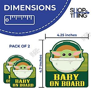 SHOP A THING – Baby Yoda On Board Sticker – Vinyl Decal Awareness Autism Decal for Car – Removable Waterproof Decal for School Bus – Indoor and Outdoor Use for Jeep - Car Window Decal– SAT 007