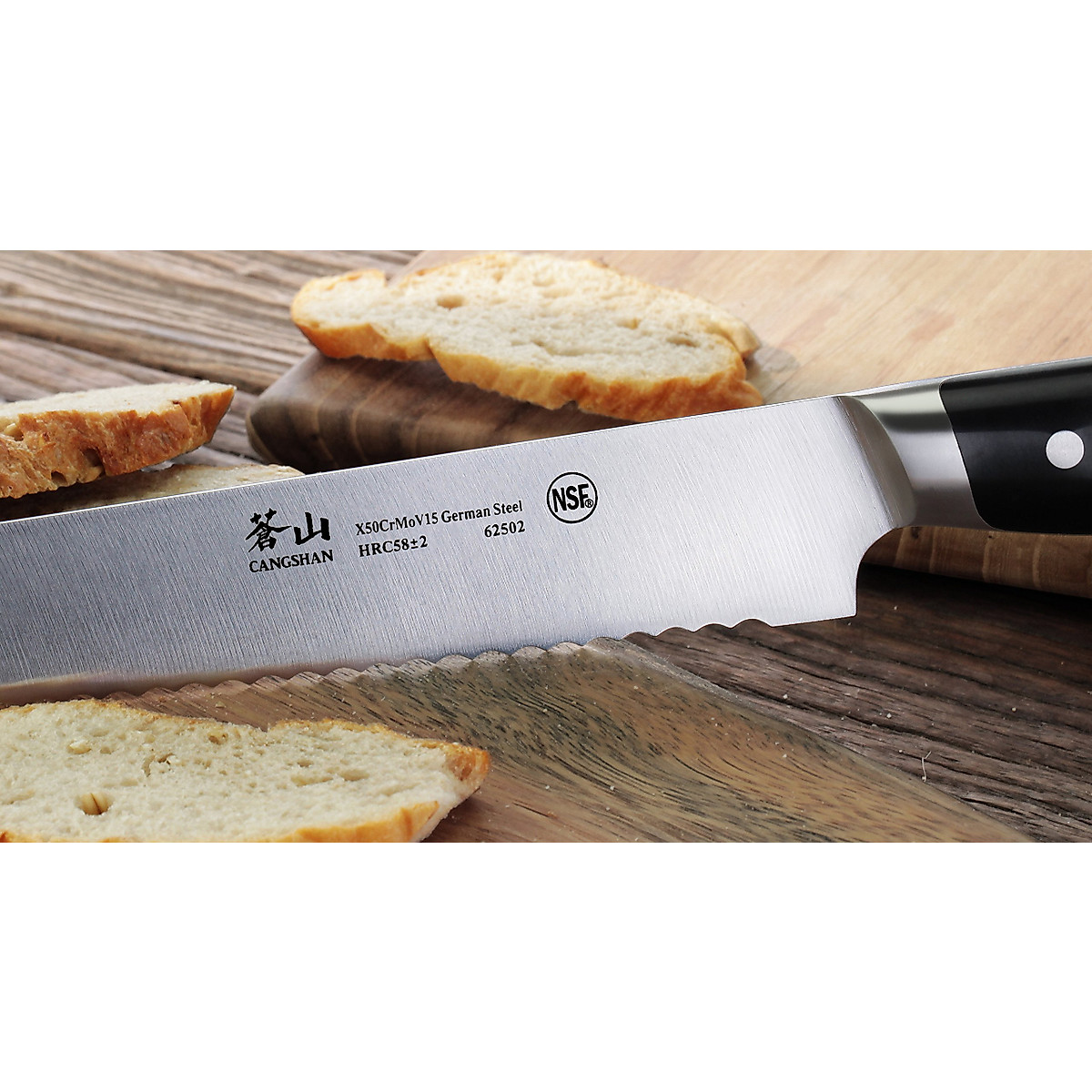 Cangshan Z Series 62502 German Steel Forged Bread Knife, 10.25-Inch