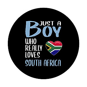 Mens Travel Gift Just A Boy Who Really Loves South Africa PopSockets PopGrip: Swappable Grip for Phones & Tablets