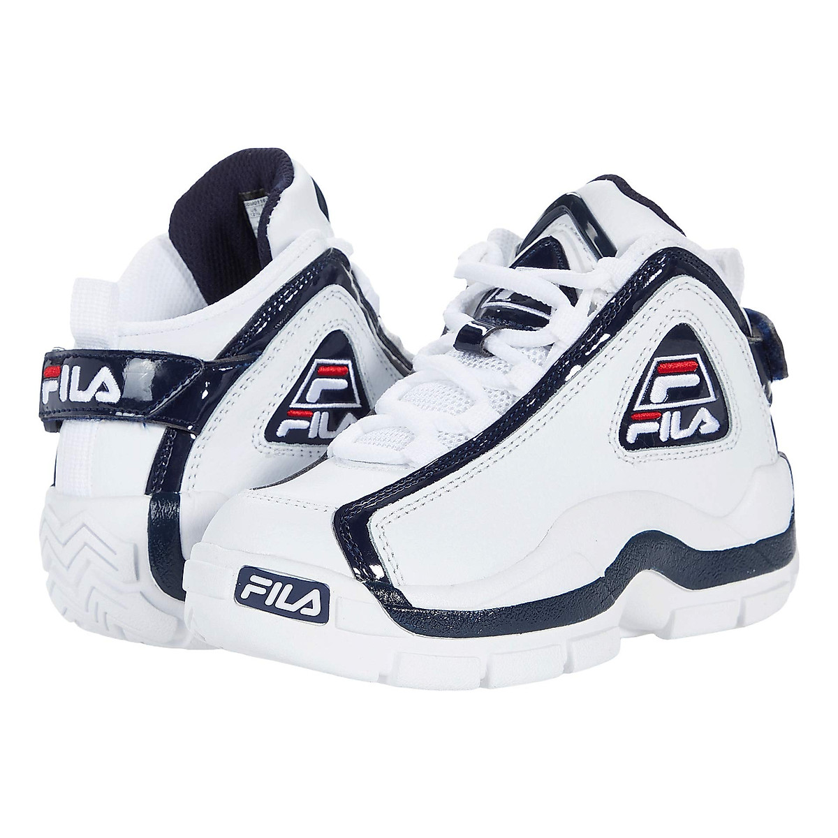 Fila Grant Hill 2 (Little Kid) White/Fila Navy/Fila Red 1 2.5 Little Kid M