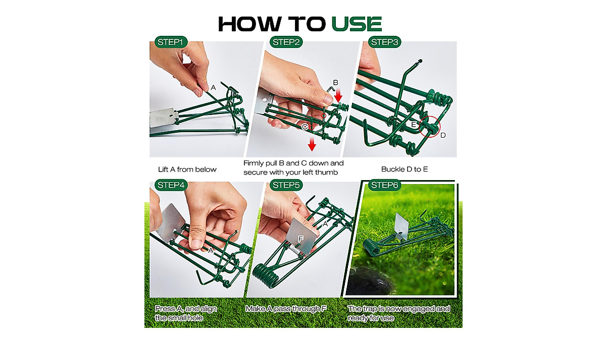 Qualirey 4 Pcs Outdoor Gopher Trap - Easy to Set & Safe