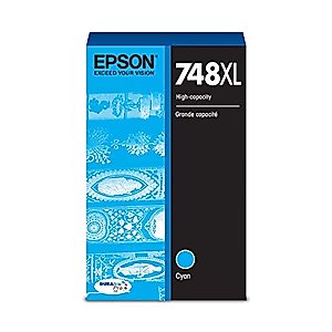 EPSON T748 DURABrite Pro -Ink High Capacity Cyan -Cartridge (T748XL220) for select Epson WorkForce Printers