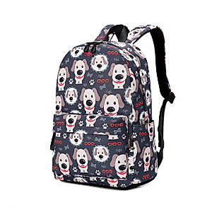 Wadirum Fashion School Backpack for Boy and Girl Weekend Travel Laptop Backpack Dog