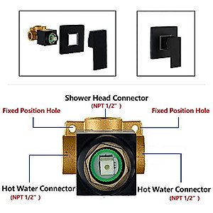 YESIMI Shower System Matte Black Shower Faucet Set All Metal Luxury Wall Mounted 10 Inch Rain Shower Head Faucet Set with Valve (Matte Black 10 Inch)