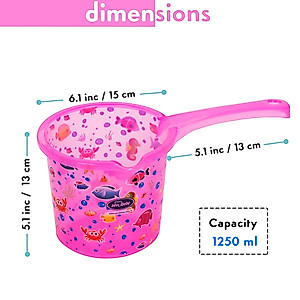 Sevi Baby Bath Rinse Cup, Certified Bath Water Scoop, Baby Shampoo Rinser, Baby Bath Mug Made from BPA-Free Safe Material, (1250 ml / 42.2 oz) - Made in Turkey (Pink) (Pink)