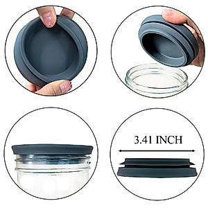 Wide Mouth Mason Jar Lids - Large Mouth Canning Lids Fit for All Wide Mouth Mason Jars,Food Grade Silicone Mason Jar Caps,Dishwasher Safe,Leak Proof Reusable Lids