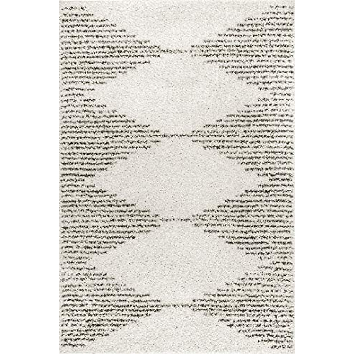 nuLOOM Scarlette Abstract Diamonds Shag Area Rug, 4' x 6', Off-white
