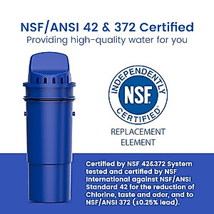 Waterspecialist NSF Certified Replacement Pitcher Water Filter, Replacement for Pur® Pitchers and Dispensers PPT700W, CR-1100C and PPF951K Water Filter (Pack of 4)