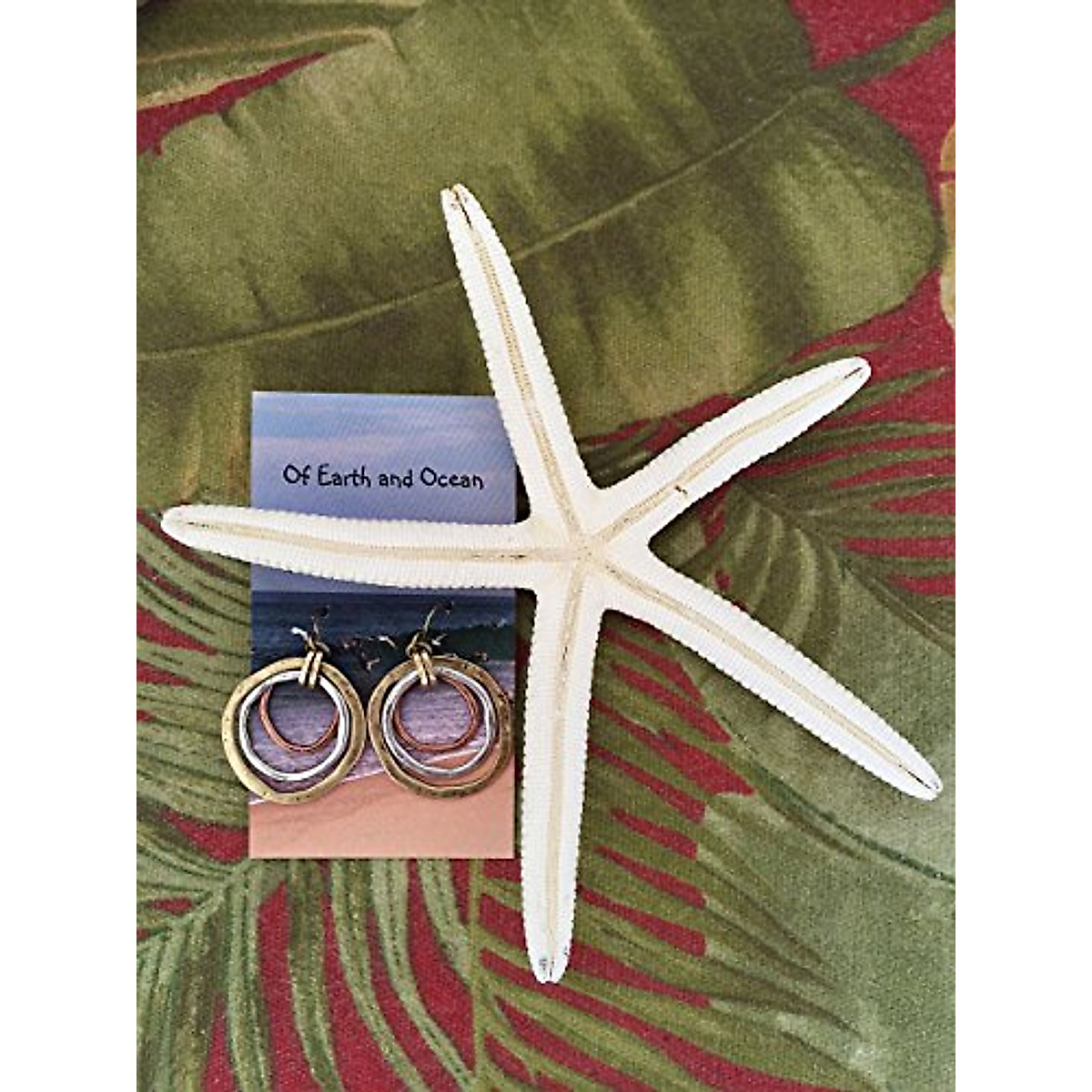 Handmade Sunrise Tricolor Dangle Earrings - Burnished Circles, Copper, Brass and Silverplated