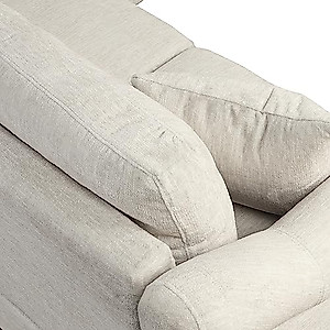 HAUSHECK 4 Pieces Sofa with Ottoman & Right Side Chaise, U Shaped Sectional Couches Living Room Furniture Set, 91.3" D x 122.1" W x 25.6" H, White