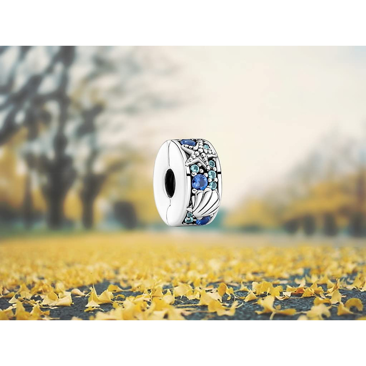 BEEUVIP Tropical Starfish & Shell Clip Charm 925 Sterling Silver Openwork Bead for Charm Bracelets and Necklaces, Birthday Mothers Day Jewelry Gifts Women