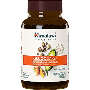 Himalaya GlucoCare Herbal Supplement, Glucose Metabolism, Pancreatic Support, Triphala, Bitter Melon, Turmeric, Gluten Free, Vegan, 180 Capsules, 45 Day Supply