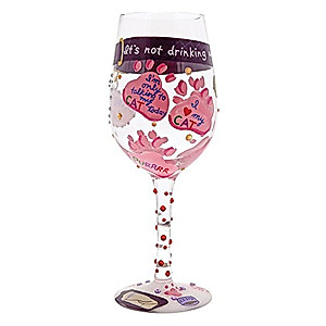 Enesco Wine Glass Love My Cat, Multicolor
