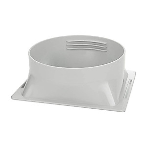 Pek, 5.91In Portable Air Conditioner Adapter Exhaust Hose,Connector Tube Air Hood Baffle Plate Mobile Air Conditioning Special Exhaust Pipe Interface ((150mm) Square Mouth White), 18X15X6.5 cm